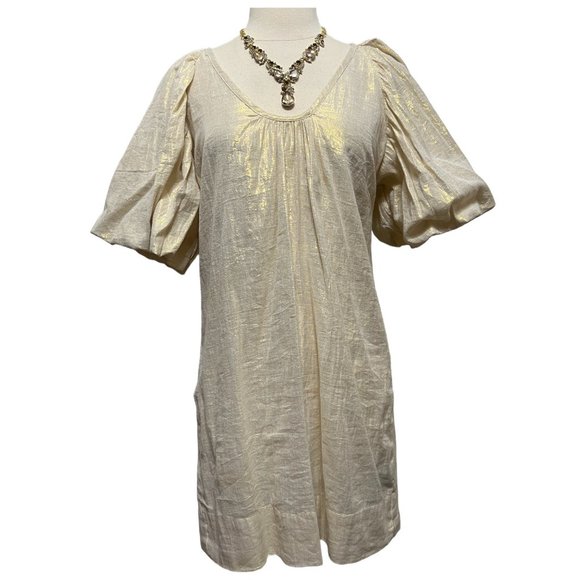Chaudry Kc | Tops | Metallic Gold Tunic Top | Poshmark